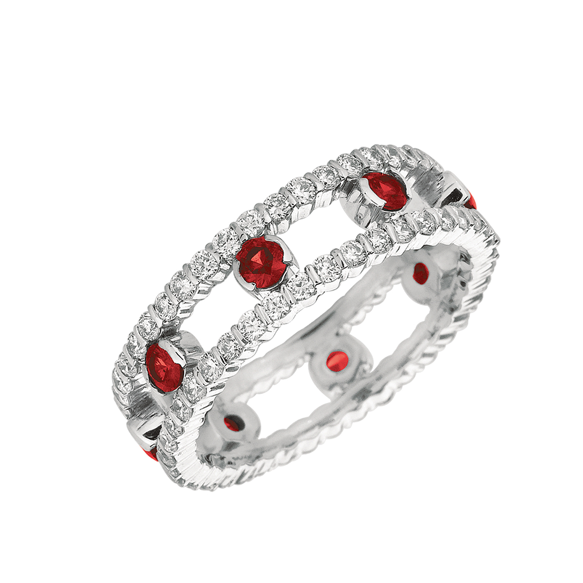 Gemlok© Ruby and Diamond Eternity Band - 110-950