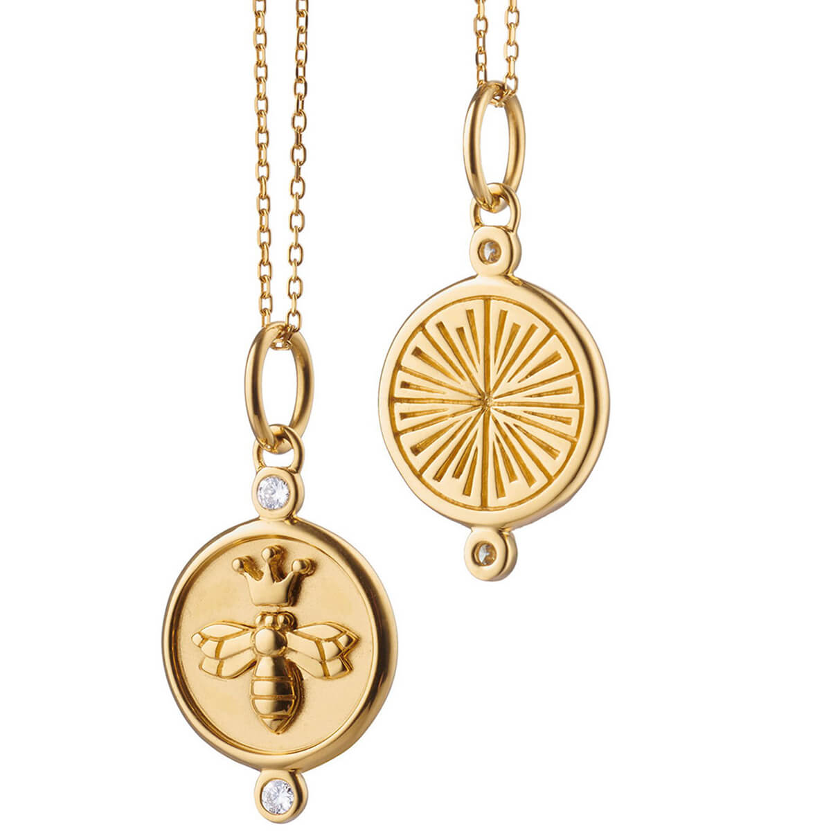 Silver Queen Bee Charm Necklace - 210-2566-Sil, 210-2564-18K