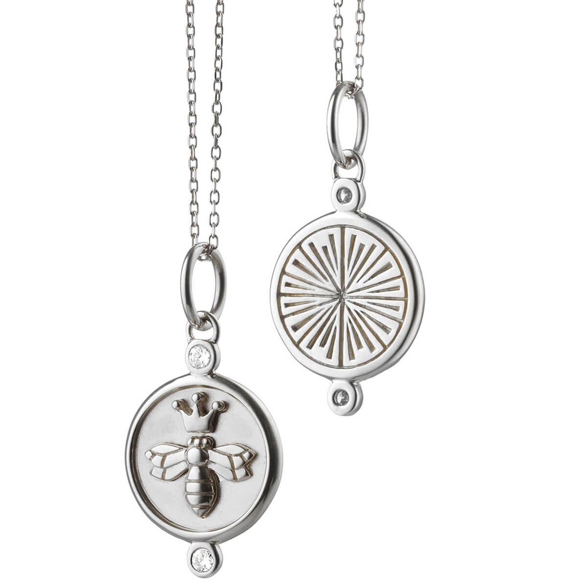 Silver Queen Bee Charm Necklace - 210-2566-Sil, 210-2564-18K