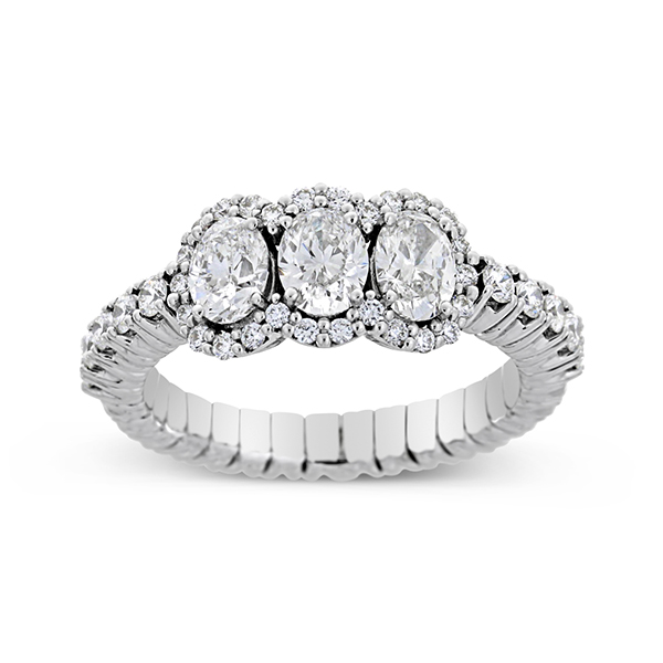 18K Oval Halo Diamond Expandable Ring - 150-2181