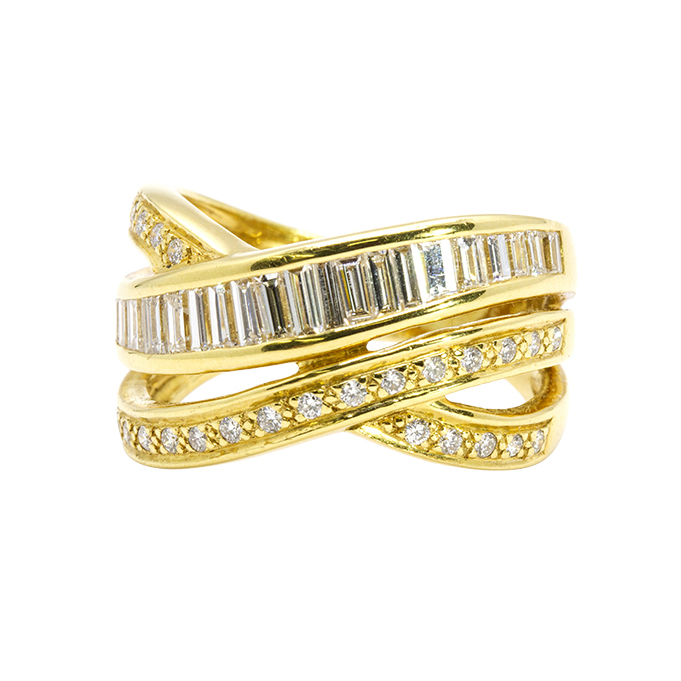 18K Diamond Crossover Ring - 610-1166